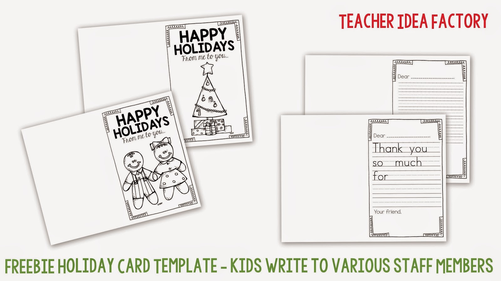 HolidayCardsFreebiePreview - Teacher Idea Factory