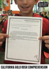 CALIFORNIA GOLD RUSH TEST PREP - Teacher Idea Factory
